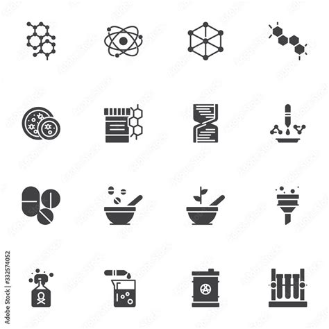Vetor De Chemistry Science Vector Icons Set Modern Solid Symbol