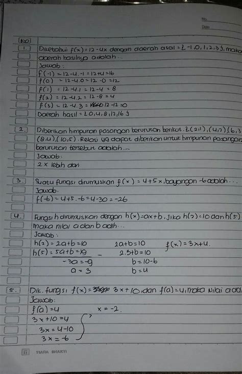 Contoh Soal Mendefinisikan Relasi Dan Fungsi Kelas 8 Beserta Jawabannya