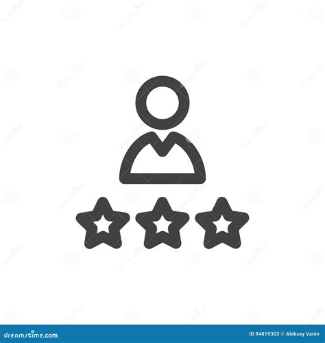 Línea De Cliente Icono Muestra Del Vector Del Esquema Pictograma