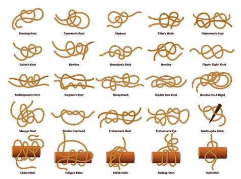 Sailing Ship Rope Knots Nautical Sailor Tie Bow 25442902 Vector Art