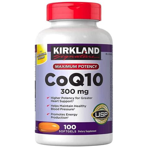 Kirkland Coenzima Q10 300 mg 100 cápsulas Vitaminas y Mas
