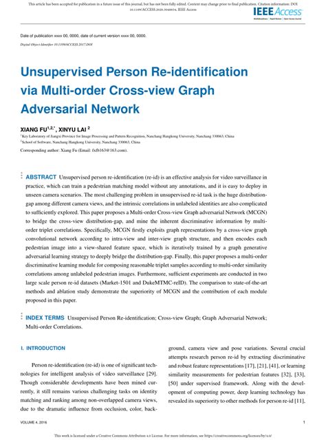 pdf unsupervised person re identification via multi order cross view graph adversarial network