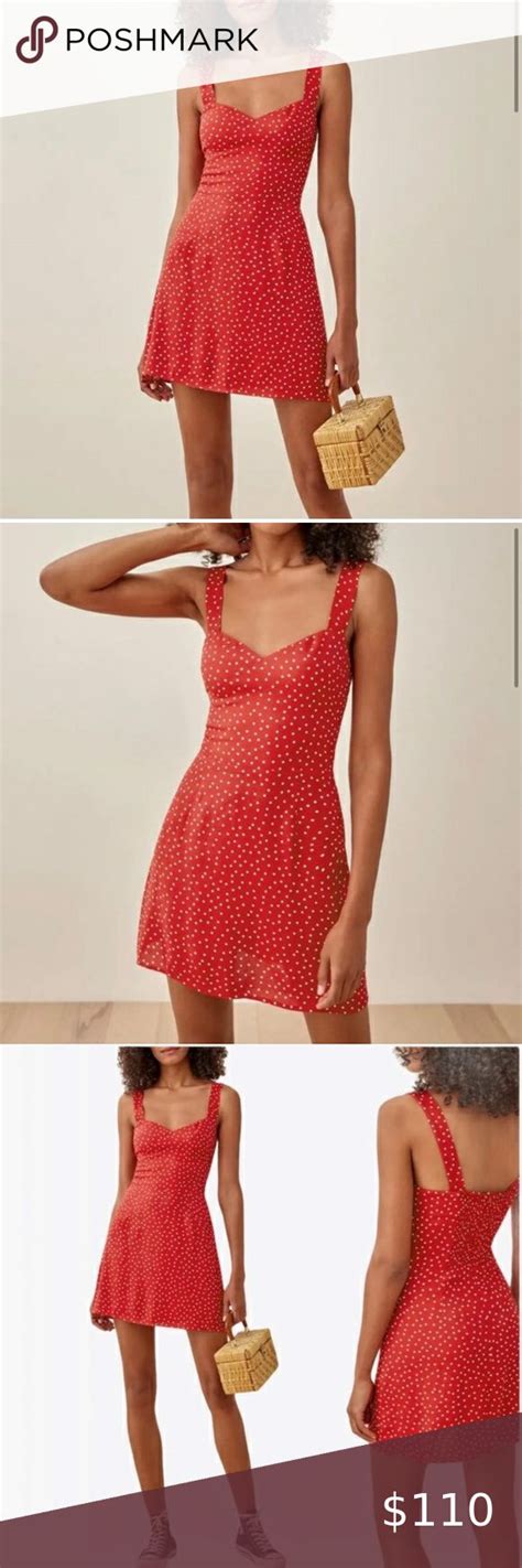Reformation Humphrey Dress In Ditty Red White Polka Dot Mini Dress Size