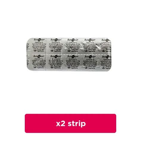 Buscopan 10 Mg 2 Strip 10 Tablet Strip Hemat Borongan Kegunaan