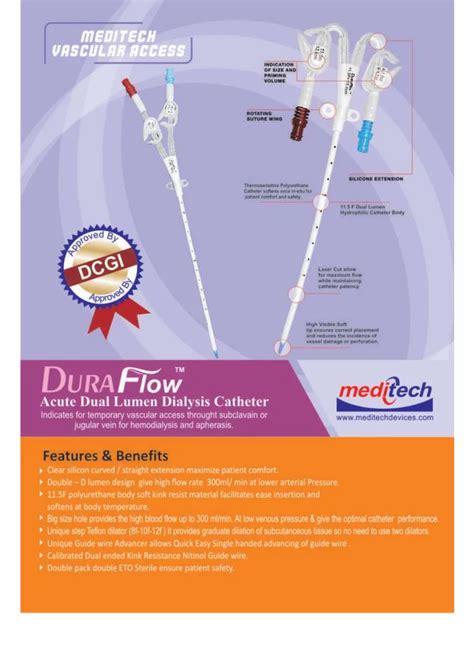 Polyurethane Double Lumen Hemodialysis Catheter At Rs 1800 Piece In Bhopal