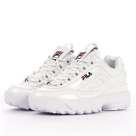 Fila Womens Disruptor Ii Premium Patent White Us Stockists