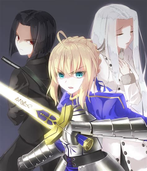 Artoria Pendragon Saber Irisviel Von Einzbern And Hisau Maiya Fate And 1 More Drawn By