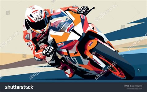 Moto Gp Vector Art Man On A Motorbike At High Royalty Free Stock