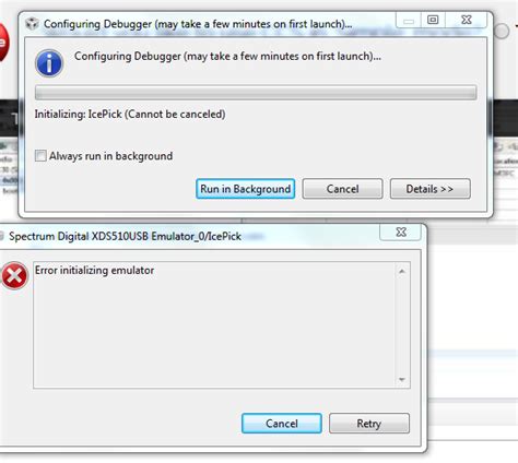CCS TMS570LS0914 Error Initializing Emulator Code Composer Studio