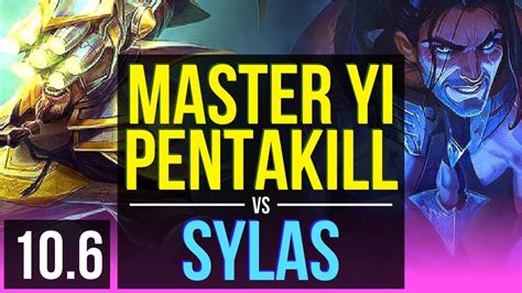 MASTER YI Vs SYLAS MID Pentakill 9 Solo Kills Godlike KR