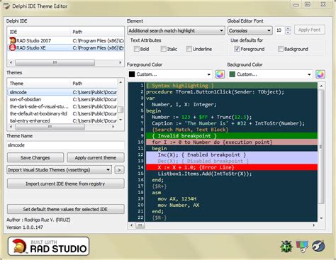 Delphi Ide Theme Editor New Features Added The Road To Delphi