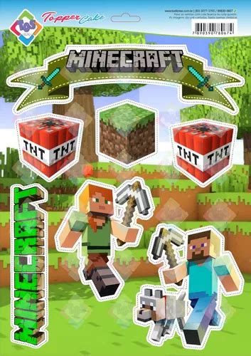 Busca Topo De Bolo Topper De Bolo Minecraft Personalizado A Venda No