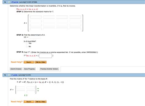 solved determine whether the linear transformation is