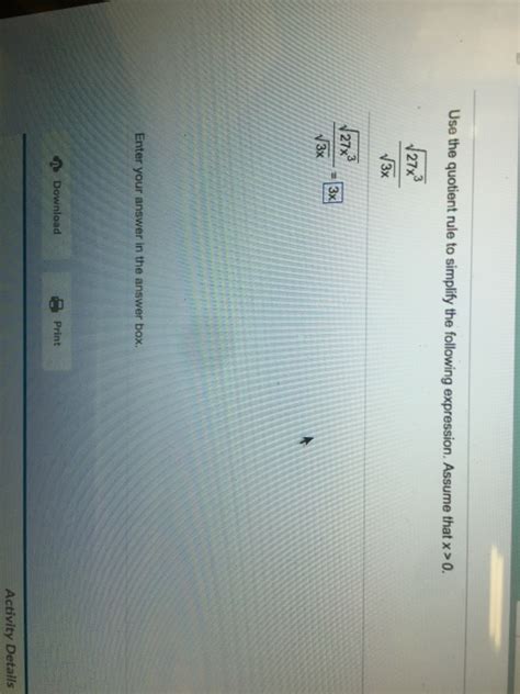 solved use the quotient rule to simplify the following
