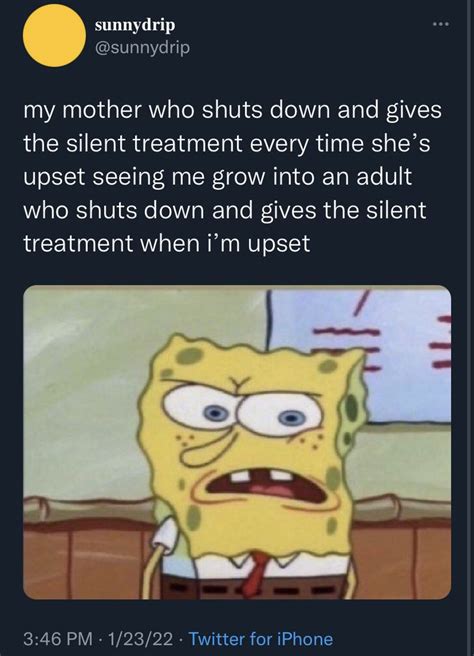 Twitter Meme Funny Spongebob Fact Quotes The Silent Treatment