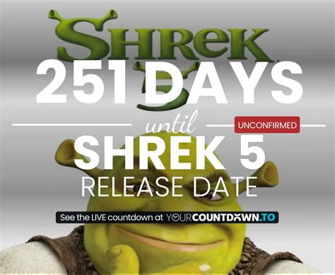 Countdown To Shrek 5 Release Date