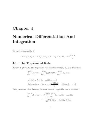 chapter 4 numerical differentiation and integration
