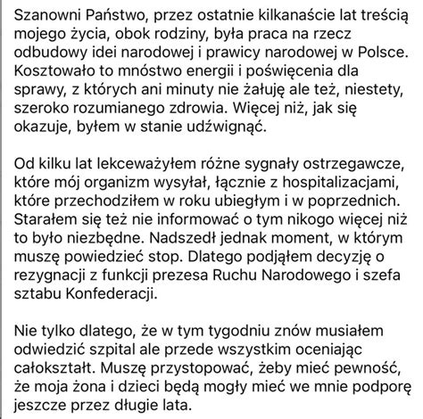 Ze względu na stan zdrowia Robert Winnicki rezygnuje z funkcji prezesa
