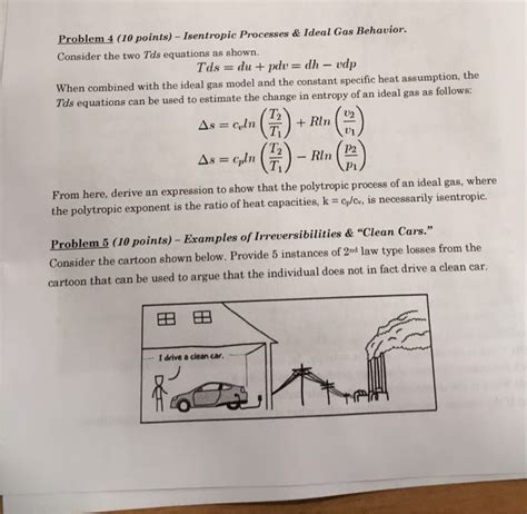 solved problem 4 10 points isentropic processes and ideal