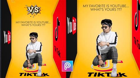 PicsArt YouTube Vs Tik Tok Trending Concept Photo Editing Tutorial Ll
