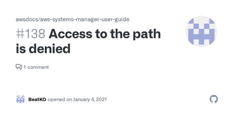 Access To The Path Is Denied Issue Awsdocs Aws Systems Manager