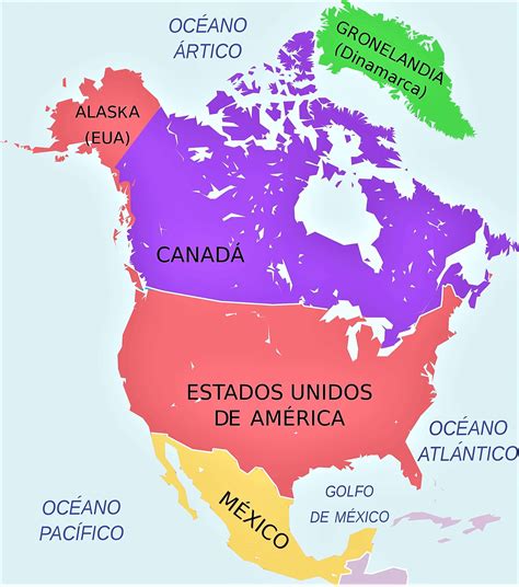 Mapa De Am Rica Del Norte Norteam Rica Pol Tico F Sico Para