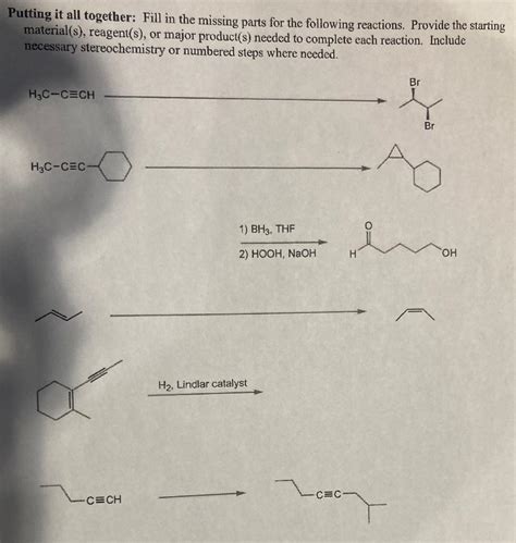 Solved Putting It All Together Fill In The Missing Parts Chegg