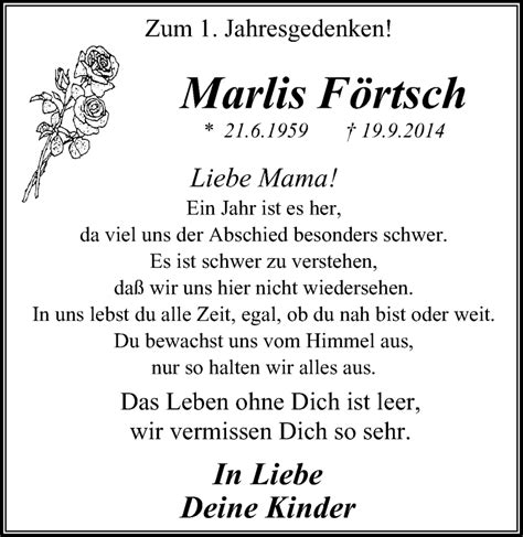 Traueranzeigen von Marlis Förtsch Trauer in NRW de