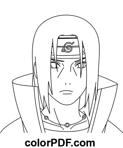 Itachi Uchiha Naruto do druku Kolorowanki i książki w formacie PDF