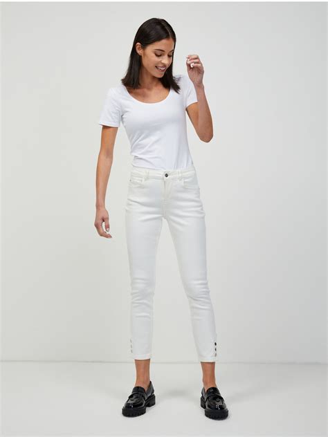 Weiße verkürzte Jeans im Skinny Fit ORSAY Orsay at Der offizielle E