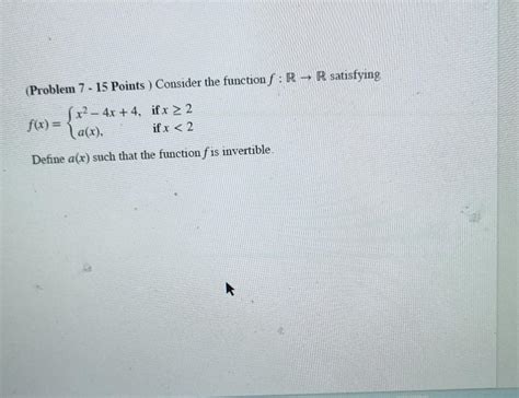 Solved Problem 7 15 Points Consider The Function F RR Chegg