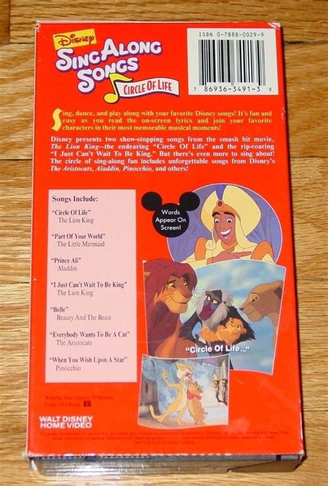 Disney Sing Along Songs Circle Of Life Vhs