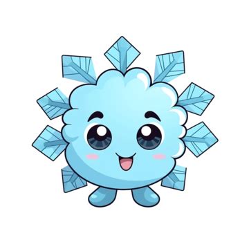 Cute Snowflake Character Cartoon Snowflake Winter Cold PNG