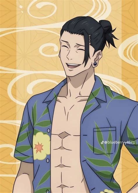 A Man With No Shirt On Standing In Front Of A Yellow And Green Wallpaper