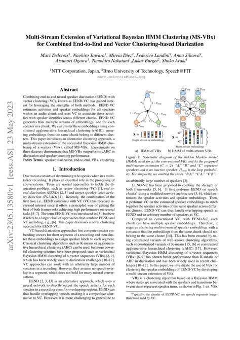 pdf multi stream extension of variational bayesian hmm clustering ms vbx for combined end to