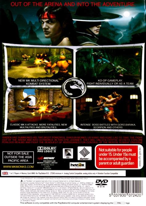 Mortal Kombat Shaolin Monks Cover Or Packaging Material MobyGames