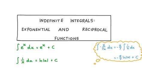 lesson video indefinite integrals exponential and reciprocal functions nagwa