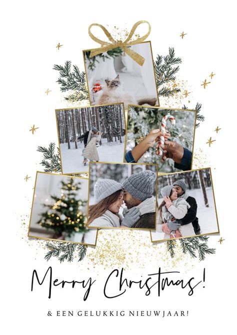 Trendy Kerstkaart Fotocollage Kerstboom Kaartje2go