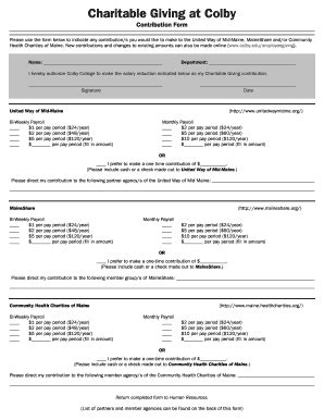 Fillable Online Colby Charitable Giving Colby Colby Fax Email Print