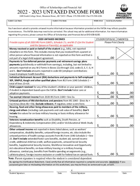 Fillable Online Static Visionamp 2022 2023 UNTAXED INCOME FORM Fax