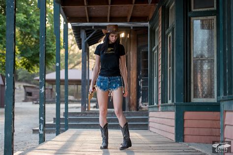Gold 45 Revolver Cowgirl In Daisy Dukes Cutoffs Jeans Deni Flickr