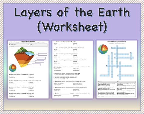 Layers Of The Earth Worksheet Printables And Distance Learning