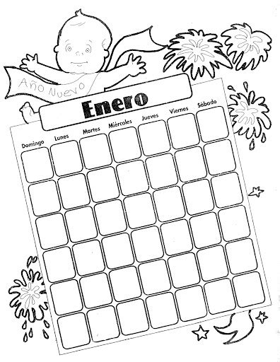 Calendario Enero 2022 Para Colorear