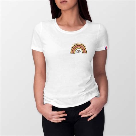 T Shirt Femme BLANC Arc En Ciel La Folie Des Candeurs Made In France