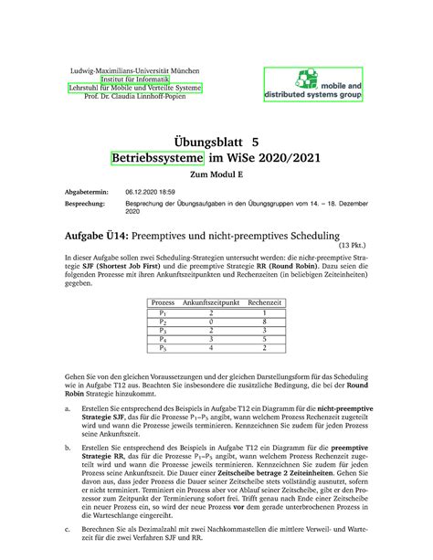 Betriebssysteme Übungsblatt 5 WiSe 20 21 Ludwig Maximilians