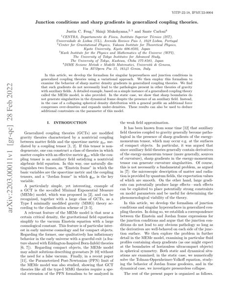 pdf junction conditions and sharp gradients in generalized coupling theories