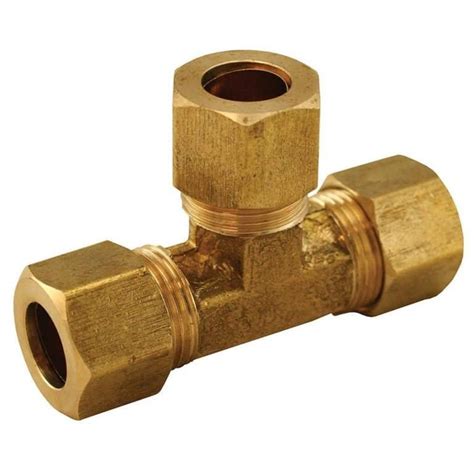 5 8 Brass Compression Tee Bag Of 10 RJ Supply House