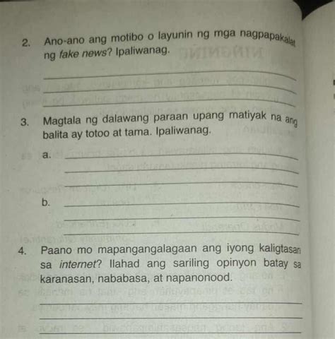 Ol G 3 Pag Unawa Sa Binasa Sagutin Ang Sumusunod 1 Ano Ang Paksa