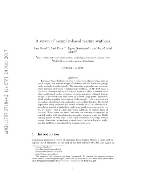 pdf a survey of exemplar based texture synthesis