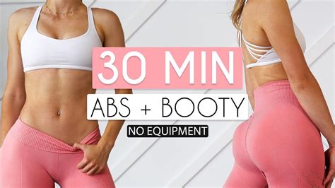 30 MIN ABS BOOTY No Equipment Workout To Tone Build YouTube